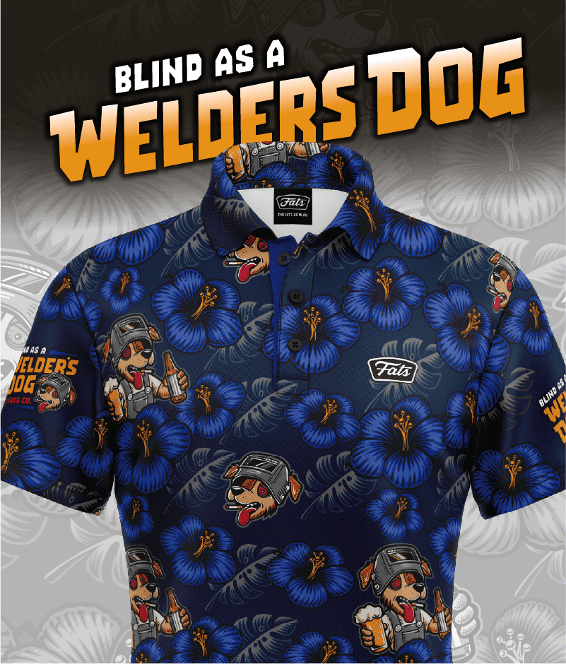 WELDER'S DOG- GOLF POLO (BLUE)
